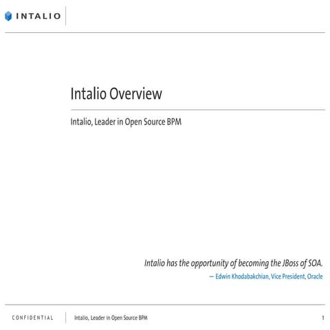 Intalio Company Profile And Bpms | PDF
