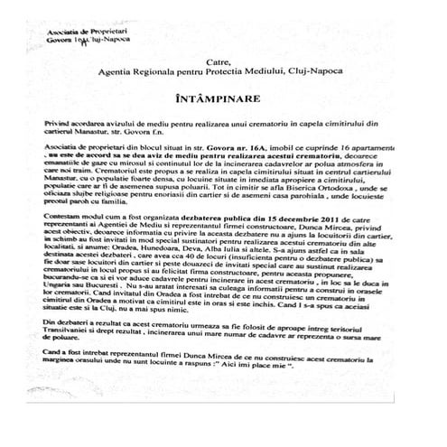 Intampinare crematoriu (1) | PDF