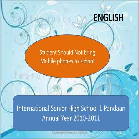Student Should Not bring Mobile phones to school | PPTX