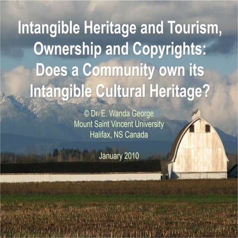 Intangible Cultural Heritage Tourism | PPTX