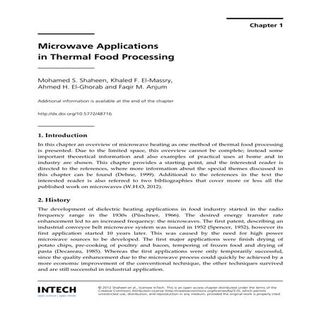 microwave applications in thermal food processing | PDF