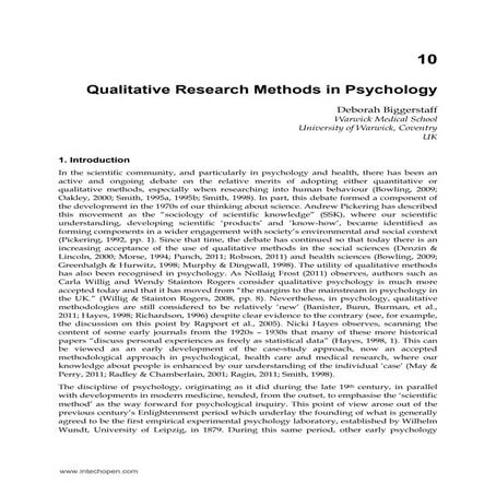 Introduction To Qualitative Methods In Psychology Dennis Howitt | PDF