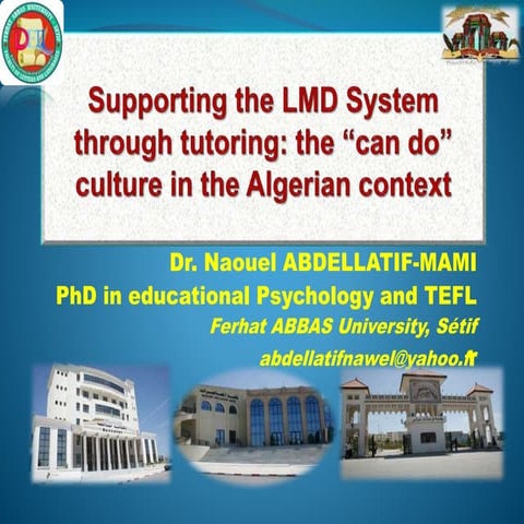 Supporting the LMD System through tutoring: the “can do” culture in the ...