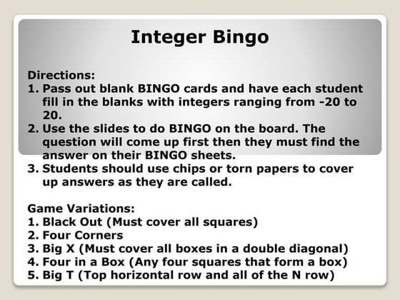 Integers ppt | PPT