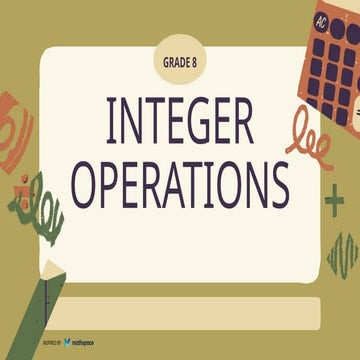 Integer Operations Quiz Presentation in Green Cream Brown Nostalgic ...