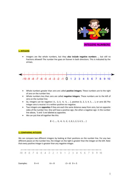 Comparing and ordering integers | PPT