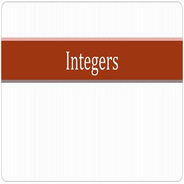 Integers | PPT