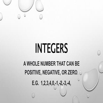 Integers on a Number Line: Compare, Represent, and Find Values | PPT