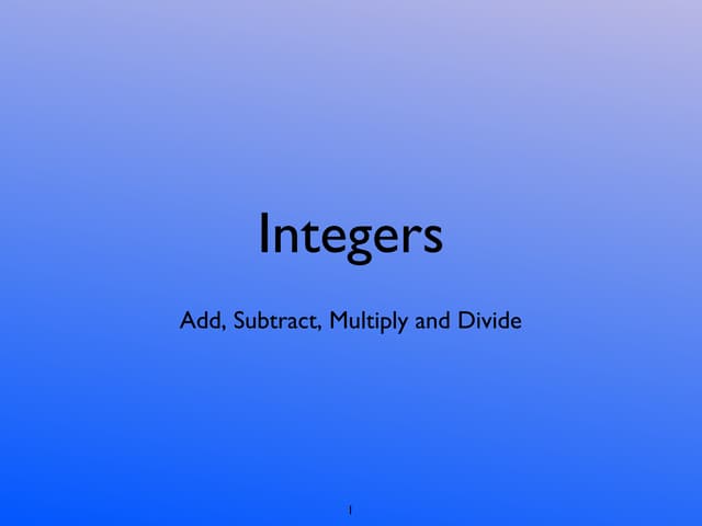 Integer lesson plan | DOCX