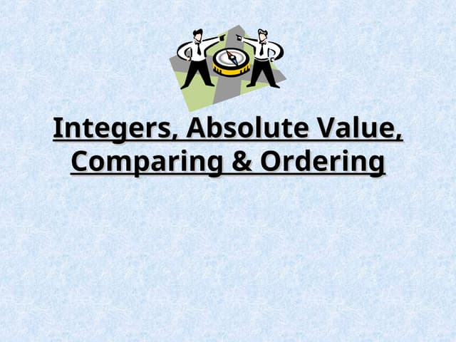 Comparing and ordering integers | PPT