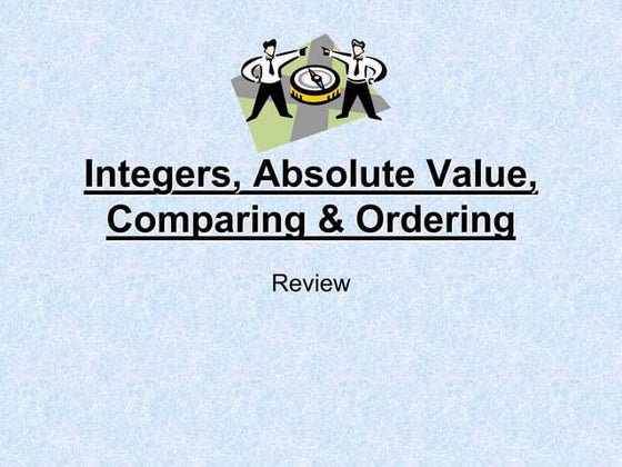 Integers and Absolute Value | PPT