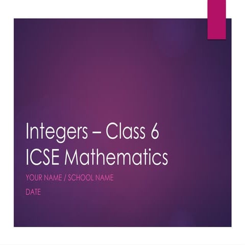 Mathematics for Grade 6: Integers | PDF