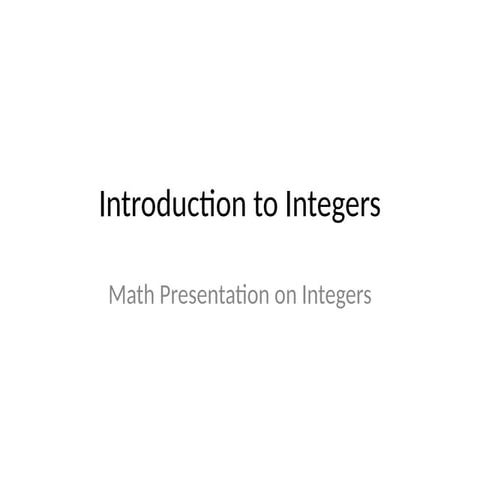 Integers_Introduction.pptxgvvvvvbbbhhbbbhh | PPTX