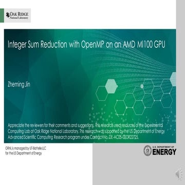A Study on Atomics-based Integer Sum Reduction in HIP on AMD GPU | PPT