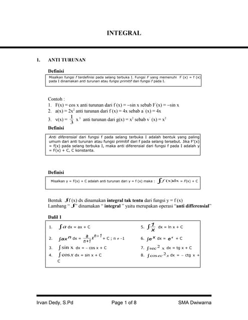 Kalkulus 2 integral | PPT