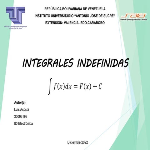 INTEGRALES INDEFINIDAS | PPTX