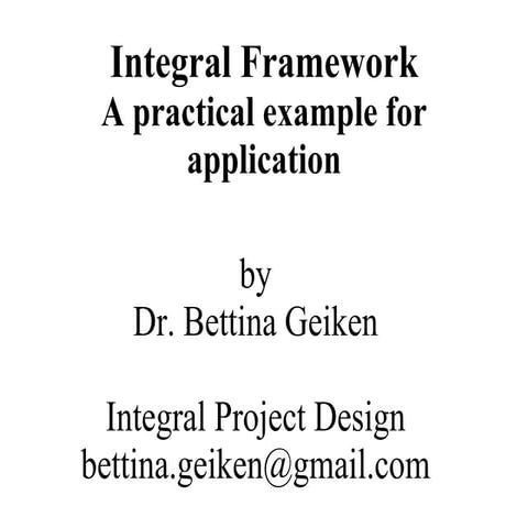Integral framework application - a practical example | PDF