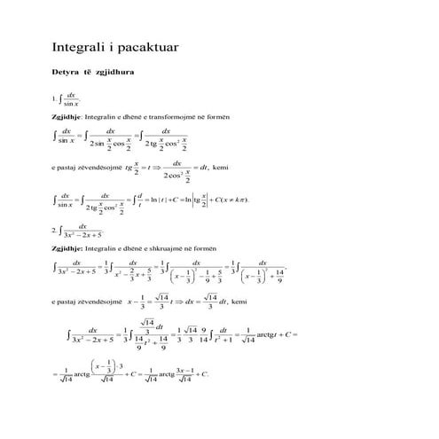 Integrali i pacaktuar - Driton Bilalli. | PDF