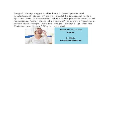 Integral theory suggests that human development and psychological st | DOCX