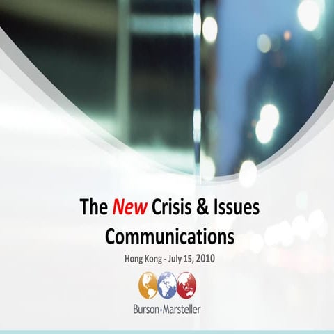 The New Crisis And Issues Communications - An Integrated Approach | PPT