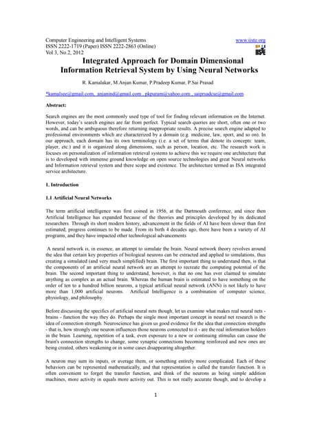 Integrated Approach For Domain Dimensional Information Retrieval System By Using Neural Networks
