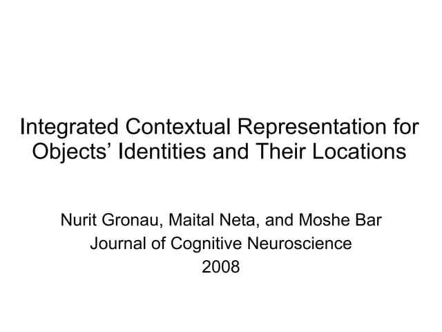 Integrated Contextual Representation For Objects Ppt