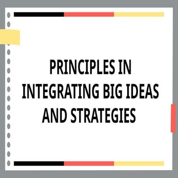 Integrated curriculum (principles in integrating big ideas and ...