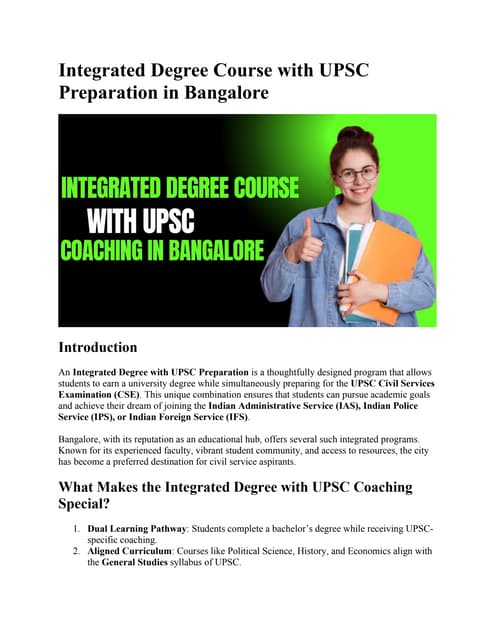 Integrated Degree with IAS Preparation in Bangalore.docx