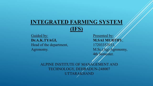 Integrated farming system | PPTX
