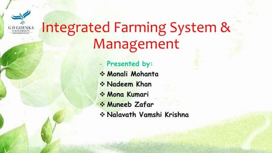 integrated farming system | PPTX | Agriculture | Industries