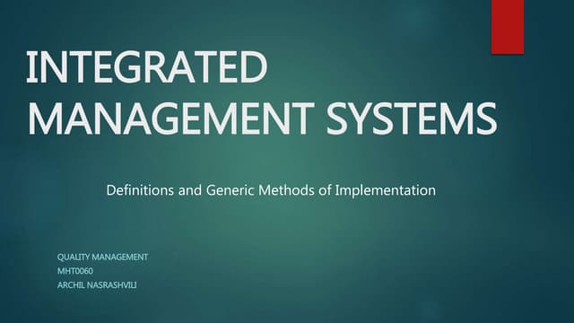 (5) integrated management system (ims) | PPTX