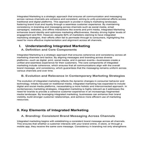 Integrated Marketing: A Strategic Approach for Modern Marketers | PDF