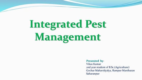 IPM:- Integrated Pest Management | PPTX