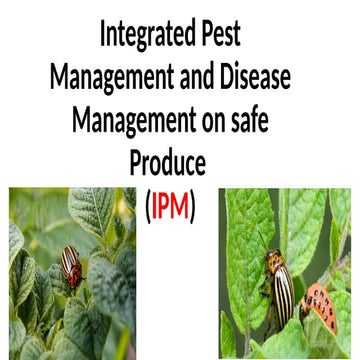Integrated pest management agriculture of science | PPTX