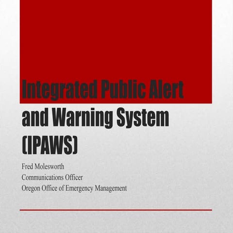 Integrated public alert and warning system (ipaws | PPTX | Operating ...
