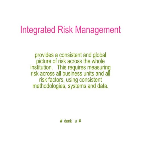Integrated risk management | PDF