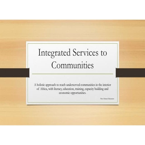 Integrated services to communities quests | PPT