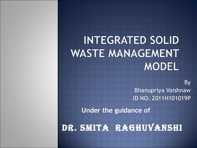Integrated Solid Waste Management Model integrated-solid-waste-management-model