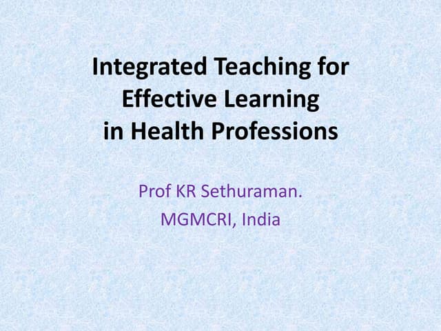 INTEGRATED TEACHING AND LEARNING APPROACHES | PDF