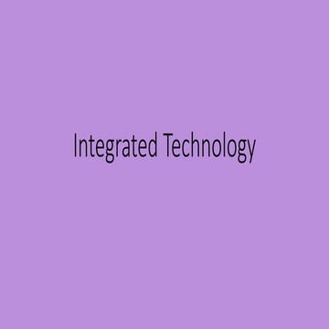 Integrated Technology | PPTX | Augmented Reality | Technology & Computing