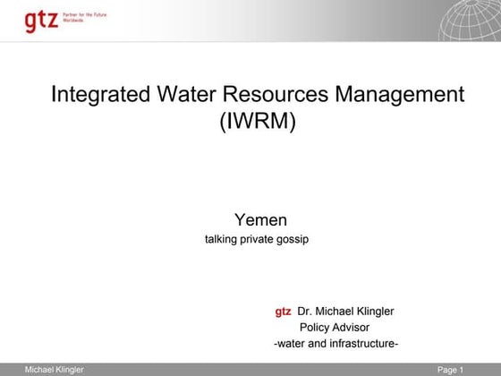 Integrated water resource management | PPT
