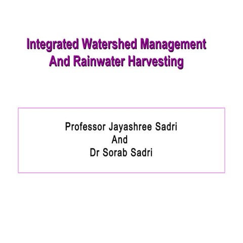 Integrated watershed management | PPT