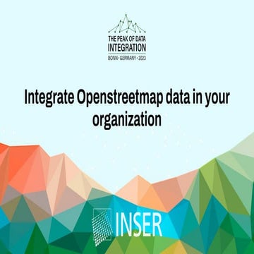 Integrate Openstreetmapdata in Your Organization | PDF