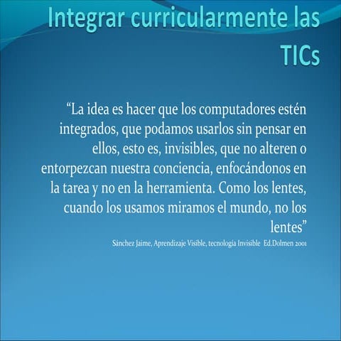 Modelos de Integración curricular TICs | PPS