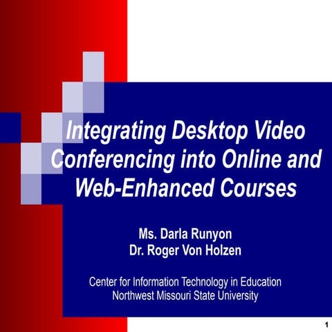 Integrating Desktop Video Conferencing into Online and Web ... | PPT | Web Conferencing ...