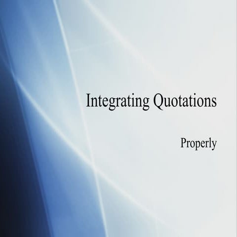 Integrating Quotations | PPT
