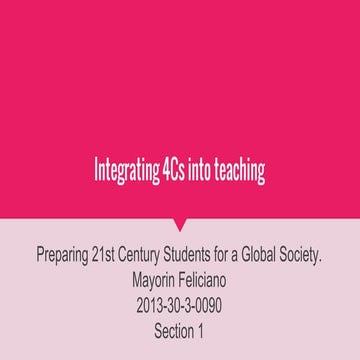 Integrating 4 cs into teaching | PPTX