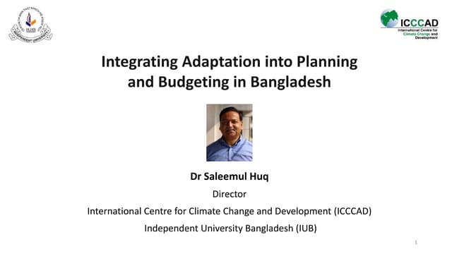 Integrating climate change risks into planning and budgeting in ... Integrating climate change risks into planning and budgeting in ...