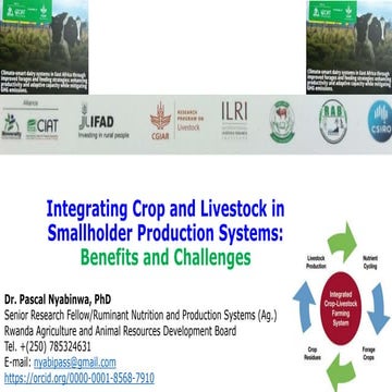 Harnessing the synergy between crop and livestock production | PPTX