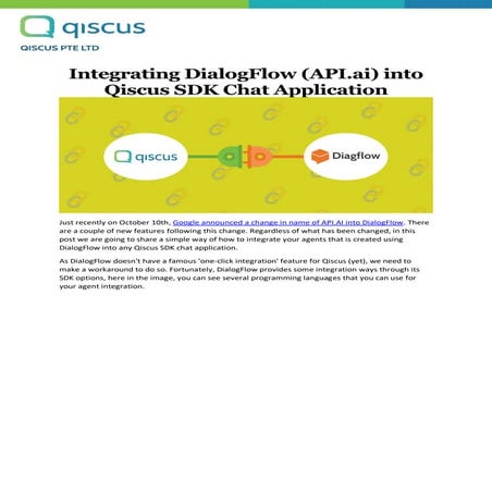Integrating dialog flow (api.ai) into qiscus sdk chat application | PDF | Email | Internet
